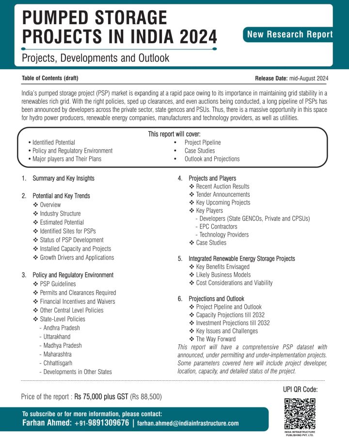 Pumped Storage Projects in India 2024 – India Infrastructure