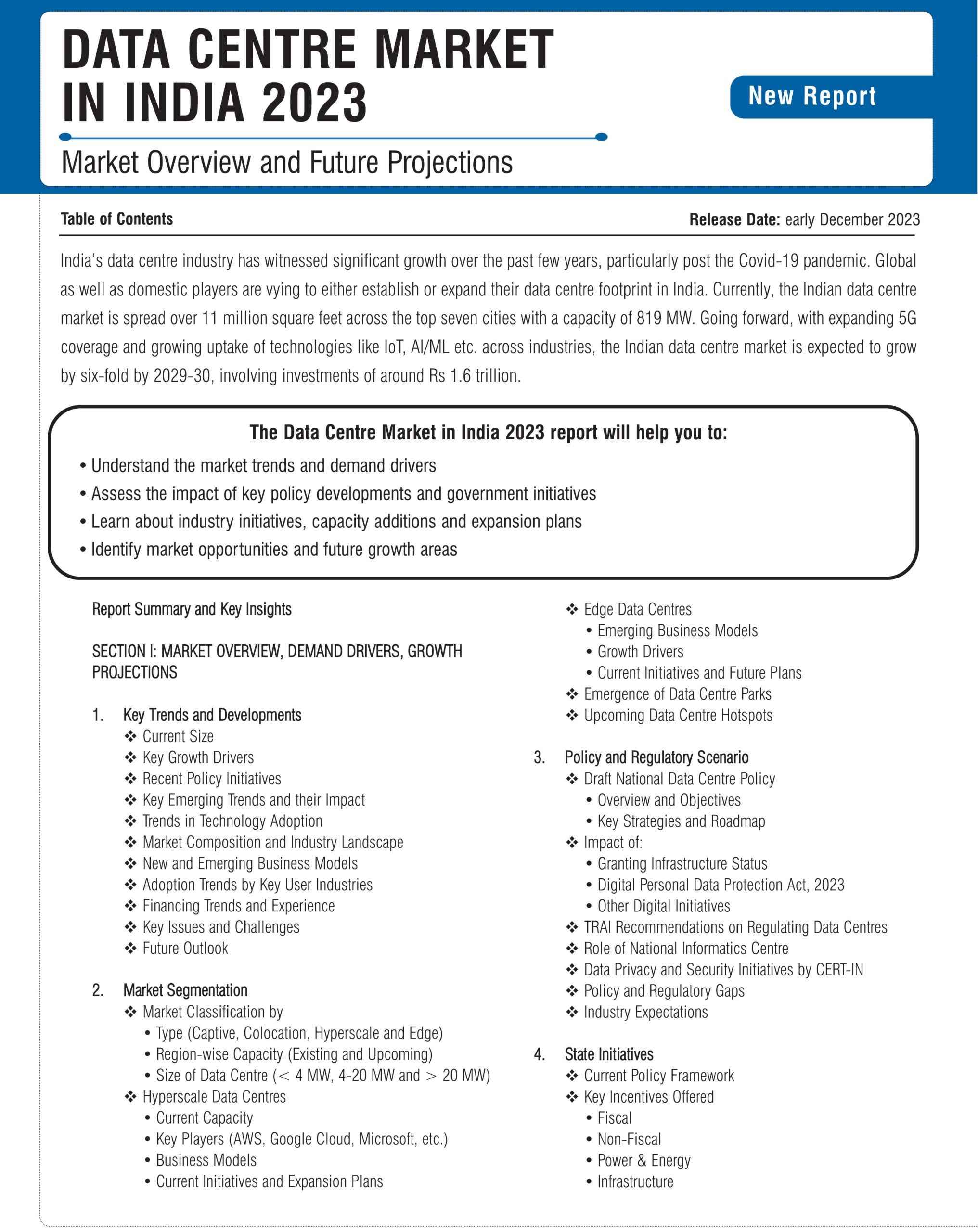 Data Centre Market in India 2023 – India Infrastructure