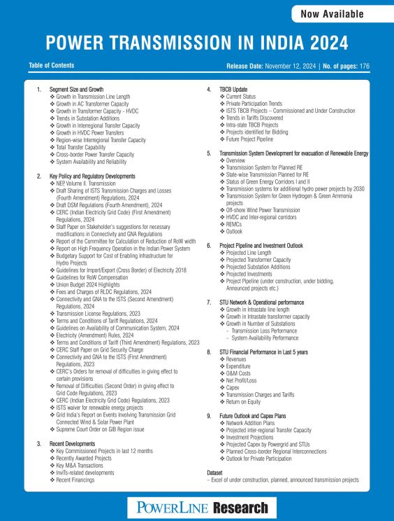 POWER TRANSMISSION IN INDIA 2024 – India Infrastructure