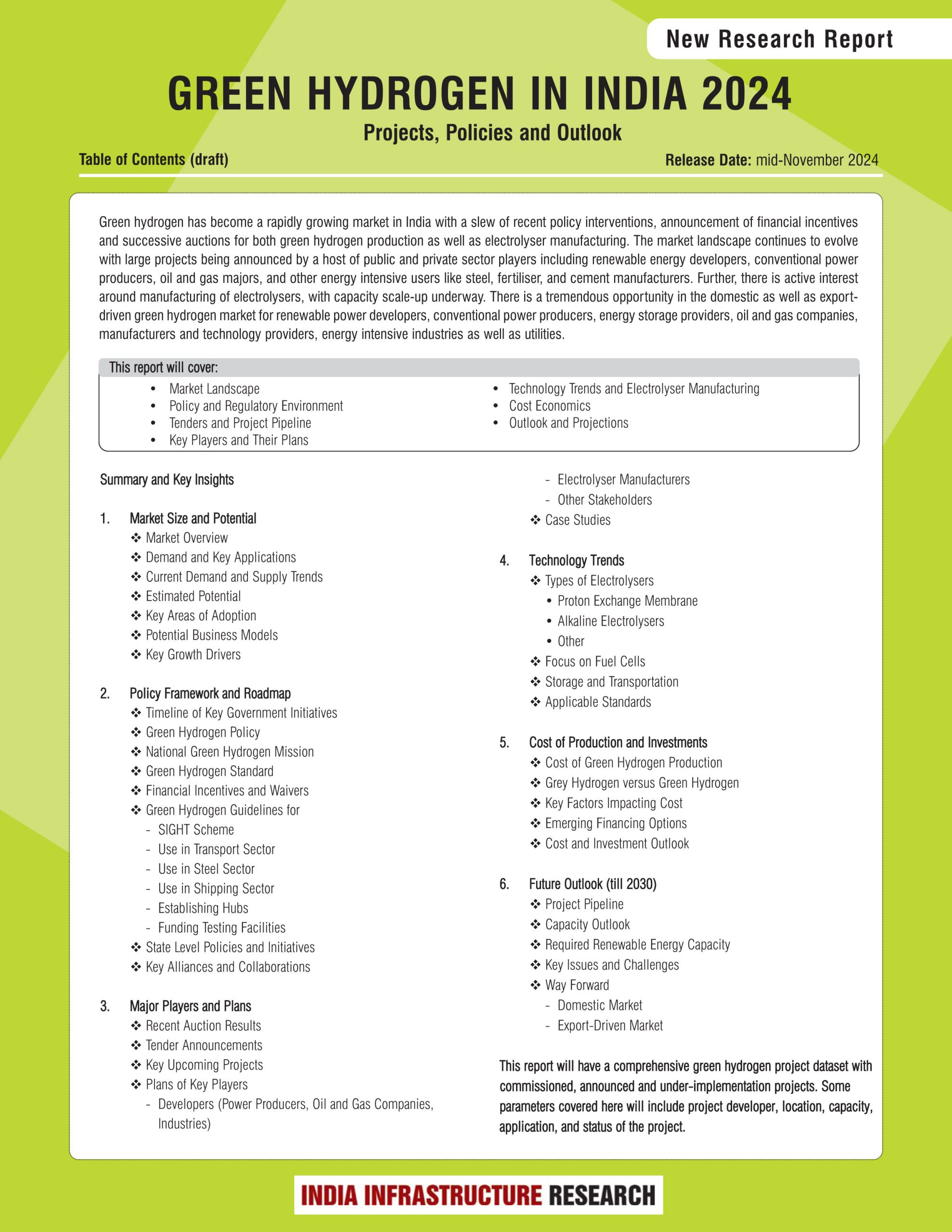 GREEN HYDROGEN IN INDIA 2024 – India Infrastructure
