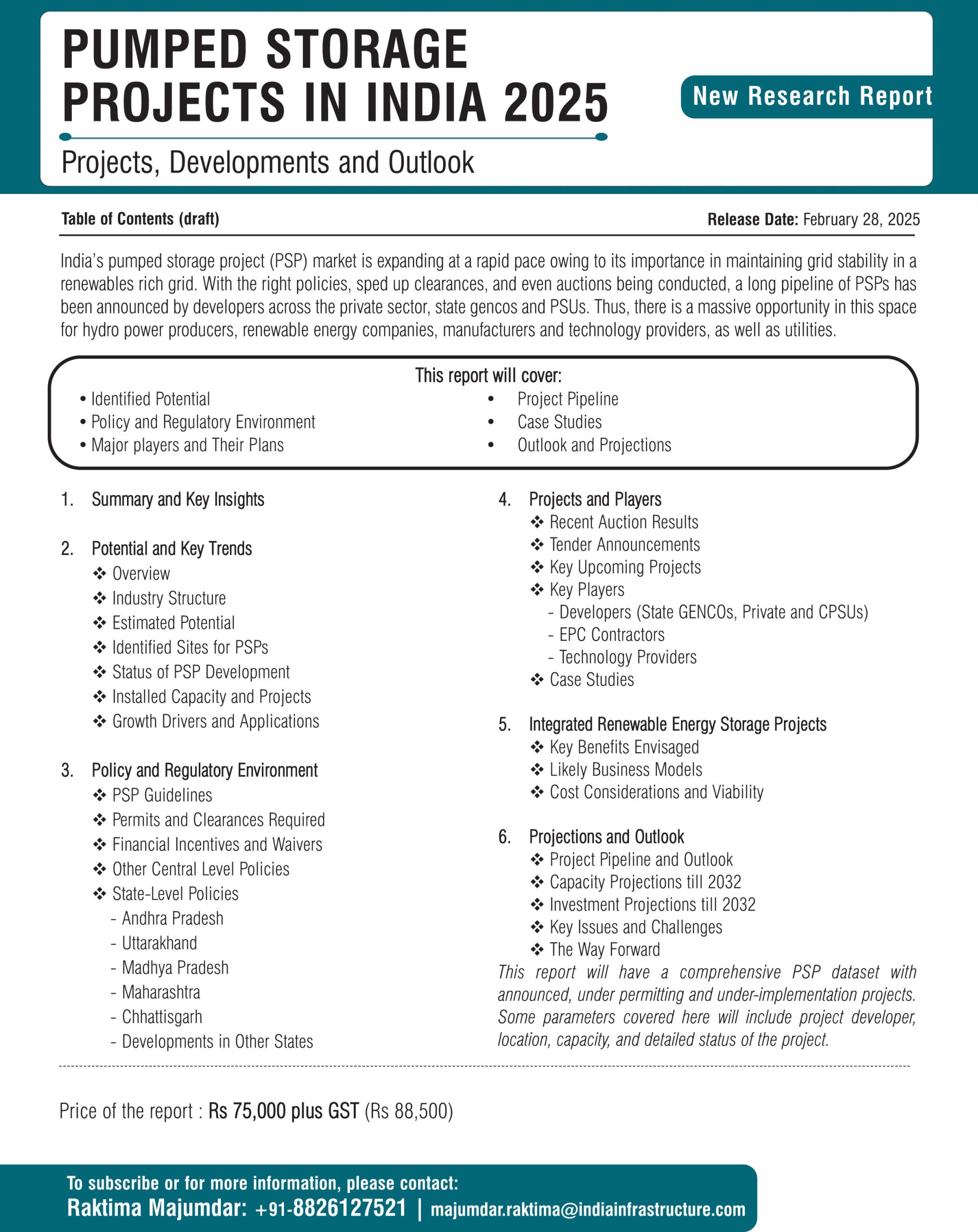 Pumped Storage Projects in India 2025 – India Infrastructure